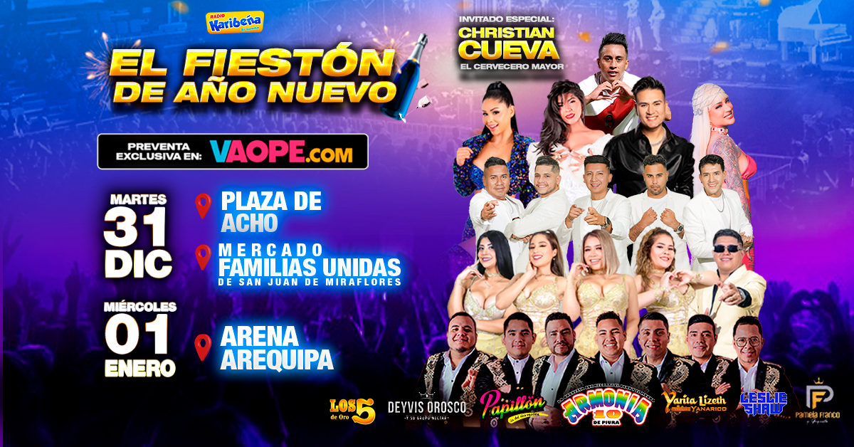 ¡Con la mejor cumbia! Celebra el Año Nuevo 2025 con grandes conciertos en Lima Norte, Lima Sur y ...