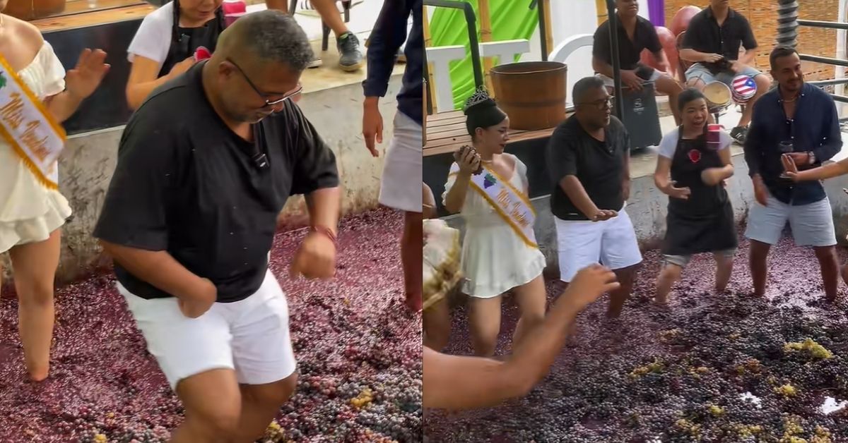 Usuarios se sorprenden al ver a 'Choca' Mandros pisando uvas para hacer ...